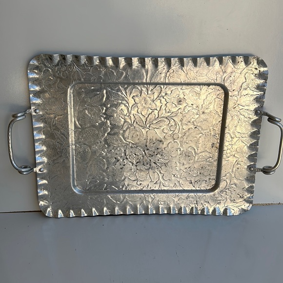 Dining | Hand Finished Rectangular Aluminum Tray Whandles 1575 X 115 ...